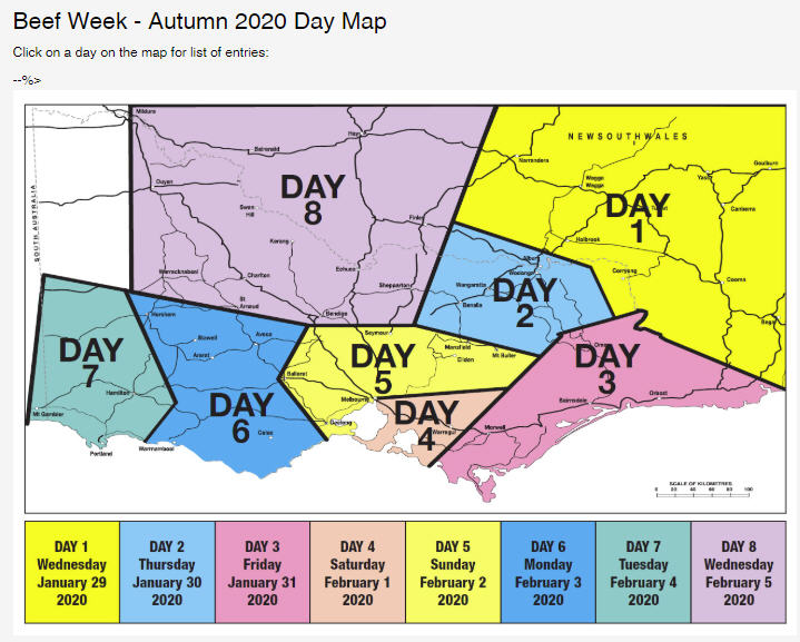 SnL Beef Week map 2020 | Simmental Australia