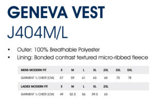 Geneva mens and ladies size chart | Simmental Australia